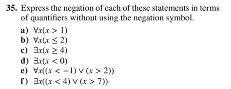 Solved Express The Negation Of Each Of These Statements Chegg