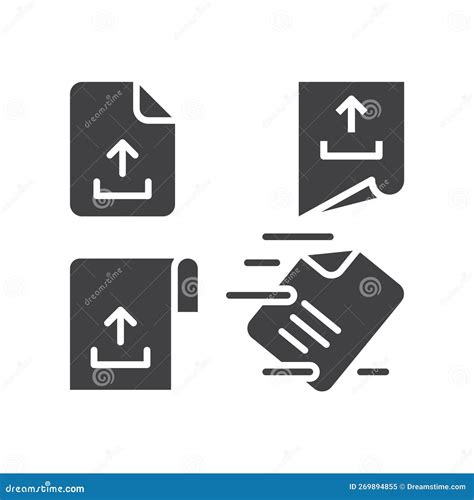 File Upload Icon Set For Mobile Concept And Web Apps Stock Vector Illustration Of Shape