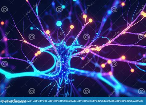 Neurons Or Nerve Cells Connected In Neuronal Network Stock Illustration