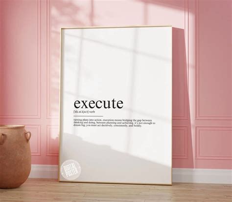 Modroom Execute Definition Poster Motivational Office Wall Art Modern