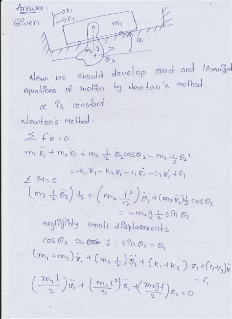 Solved For Each Of The Following Figures Develop The Exact And Linearized Course Hero