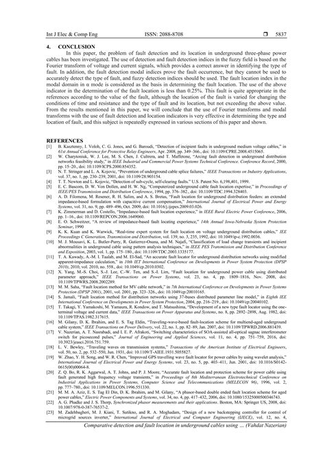 Comparative Detection And Fault Location In Underground Cables Using Fourier And Modal