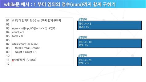 컴퓨터과학과코딩 6 반복문while 활용 Youtube