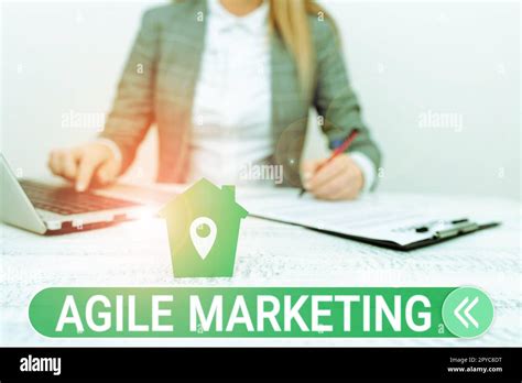 Hand Writing Sign Agile Marketing Business Showcase Focusing Team Efforts That Deliver Value To