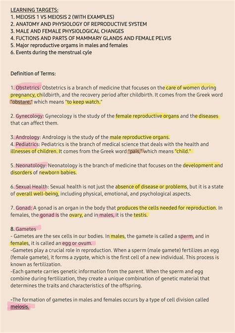 Solution Reproductive System Anatomy And Physiology Meiosis