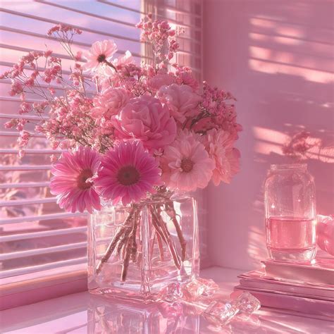 Pink Aesthetic Room Florals And Ice In 2025 Pink Themes Pastel Pink