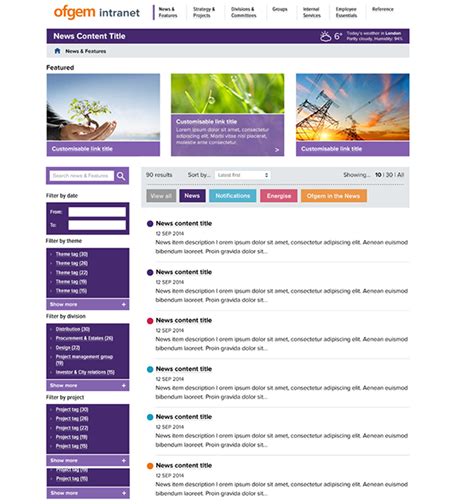 Intranet UI Design On Behance