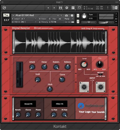 Basic Kontakt Loop S1100 GUI Sound Plugin Designer VST GUI Plugin Designer
