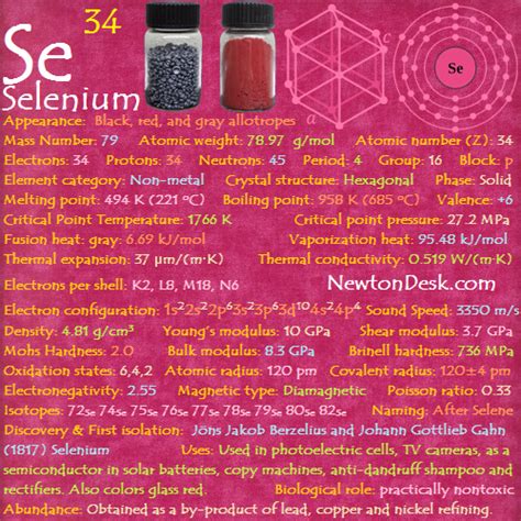 Selenium Se Element 34 Of Periodic Table Periodic Table Flashcards