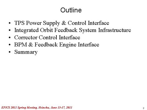 Power Supply Control Interface And Orbit Feedback Environment
