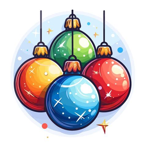 Colorful Christmas Balls On White Background Vector Illustration In