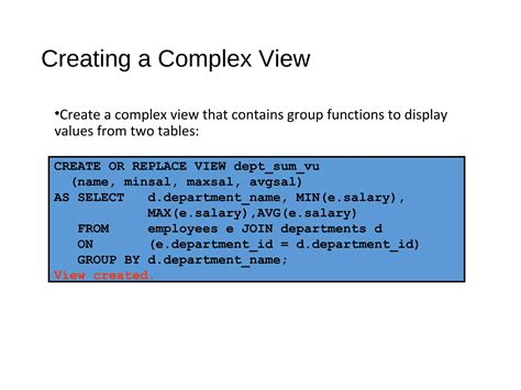 Creating Other Schema Objects PPT