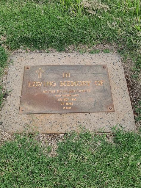 Walter Myles Braithwaite 1914 1990 Find A Grave Memorial