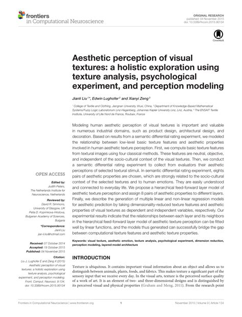 pdf aesthetic perception of visual textures a holistic exploration