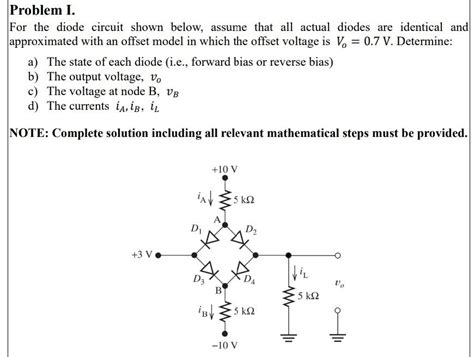 Solved Problem For The Diode Circuit Shown Below Assume Chegg