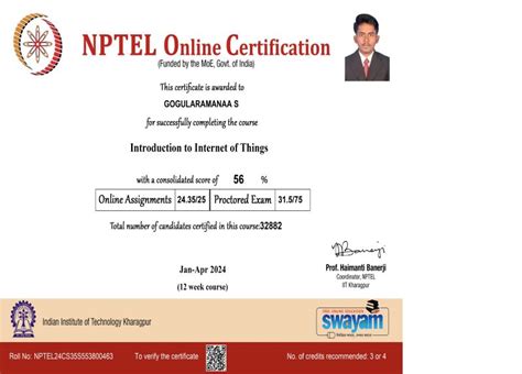 passed nptel exam on iot gogularamanaa s posted on the topic linkedin