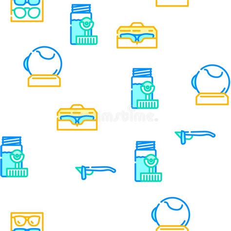 Eye Glasses And Lens Vector Seamless Pattern Stock Illustration