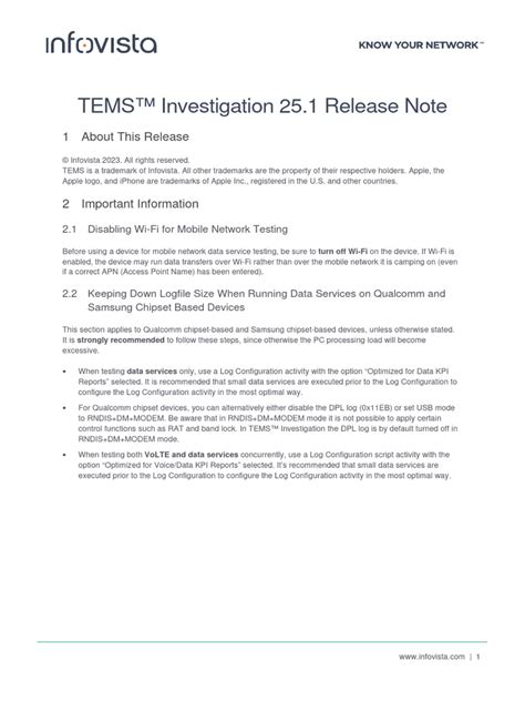 Tems Investigation 25 1 Release Note Pdf High Speed Packet Access Computer Network