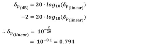 Decibel To Linear Or Linear To Decibel Conversion While Filters