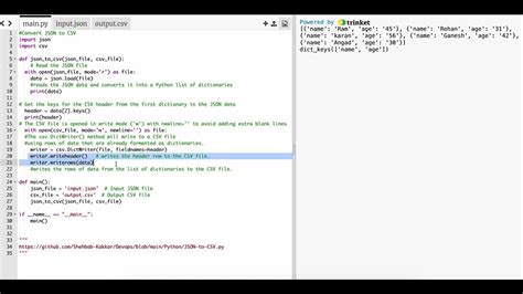 Devops Sre 3 Python Progam To Convert Json To Csv Youtube