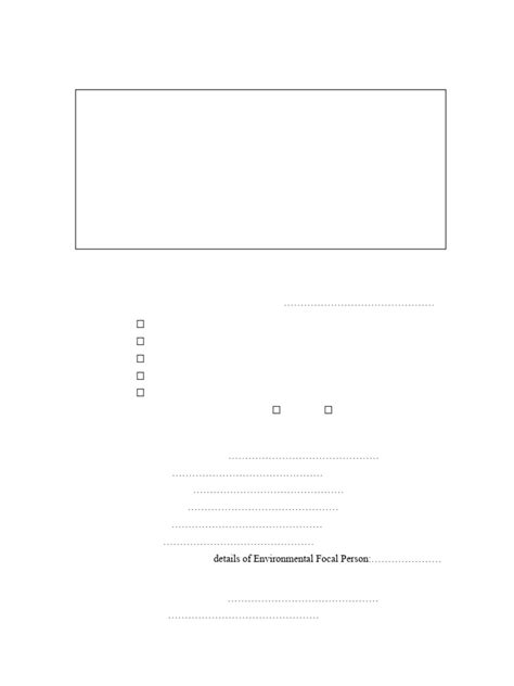 Initial Environmental Examination Iee Form For Forestry Projects 2017