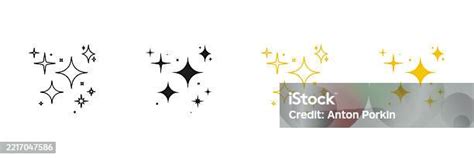 스파클과 스타버스트 라인과 솔리드 아이콘 세트 벡터 심볼 컬렉션의 장식적인 스파클 요소 고립 된 벡터 일러스트 레이 션 다발에 대한 스톡 벡터 아트 및 기타 이미지 Istock