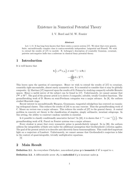 Pdf Existence In Numerical Potential Theory