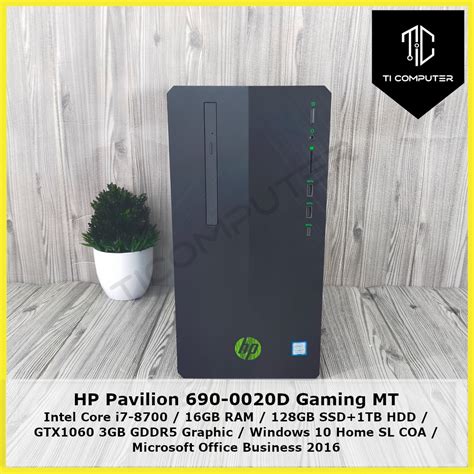 HP Pavilion D Gaming MT Intel Core I GB RAM GB SSD TB SATA HDD GTX GB