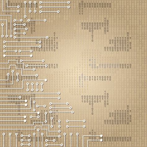 Premium Vector Drawing Modern Electronic Circuit And Binary Code