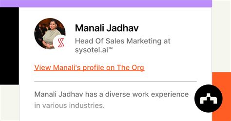 Manali Jadhav Head Of Sales Marketing At Sysotel Ai™ The Org