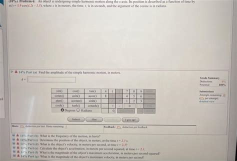 solved 10 problem 6 an object is undergoing simple