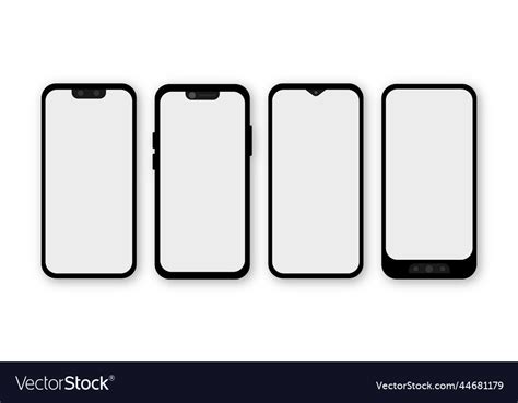 Smartphone Phone Mockup With White Blank Screen Vector Image