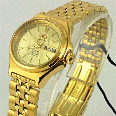 New Orient Gold Tone Automatic Watch Lady Fnq1s001c Orient Box