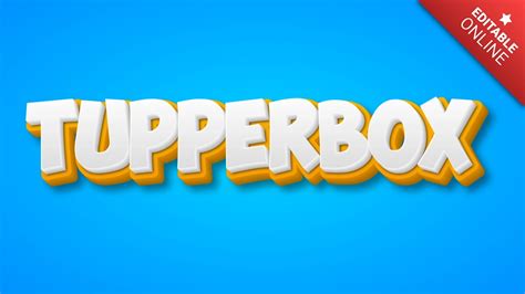Tupperbox Yellow White 3d Text Effect Generator