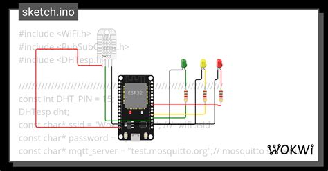 DHT ESP MQTT Practicando Wokwi ESP STM Arduino Simulator