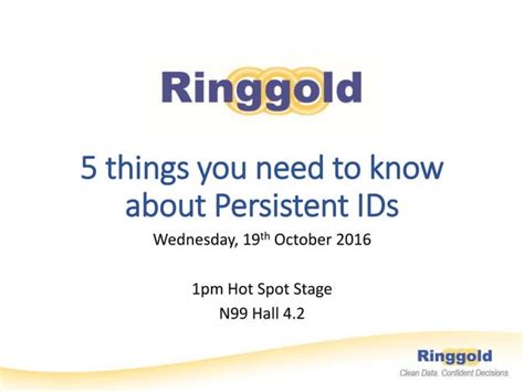 Persistent Identifiers The 5 Things You Need To Know Ppt