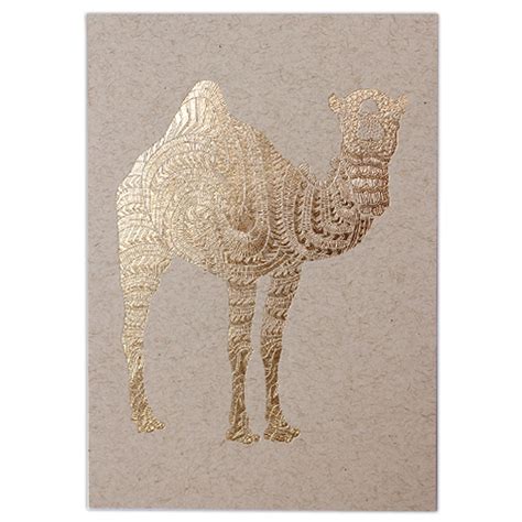 Postcard – Camel, gold on kraft | Little Majlis