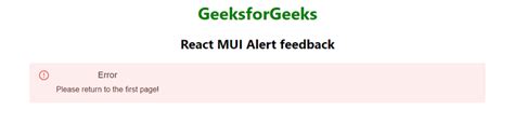 React Mui Alert Feedback Geeksforgeeks