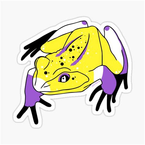 Non Binary Pride Flag Frog Toad Sticker By Only Two Redbubble