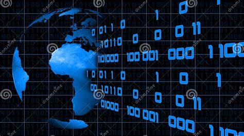 Binary Concept Background In Blue Colour Binary Code Flow Away From