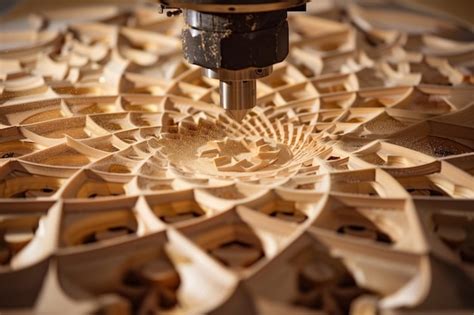 Precision Cnc Woodworking Intricate Carving Detail Craftsmanship Premium Ai Generated Image