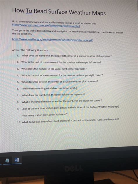 Solved How To Read Surface Weather Maps Go To The Following Chegg Com