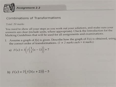 Solved Assignment 22 Combinations Of Transformations Total