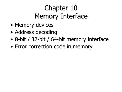 PPT Chapter 10 Memory Interface PowerPoint Presentation Free Download ID 4741906
