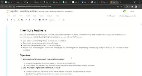 Data Analysis For Inventory Management Project Pragya Awasthi Posted