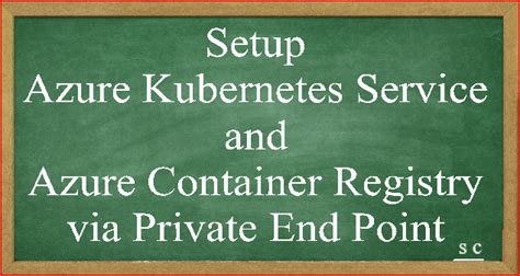 Setup Azure Kubernetes Service And Container Registry Via Private End Point By Chaskarshailesh