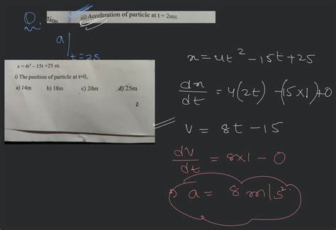Iii Acceleration Of Particle At T 2sec Filo