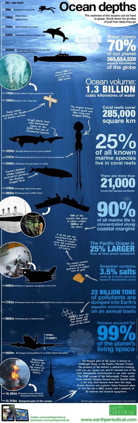 How Deep Is The Ocean [3 Must See Infographics] Science Facts Ocean