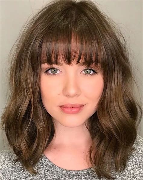 50 Trendy Medium Length Hairstyles With Bangs Hair Adviser Medium