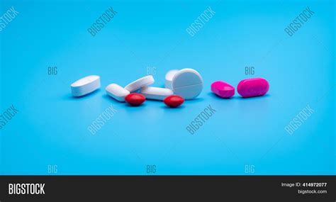 White Pink Tablets Image Photo Free Trial Bigstock